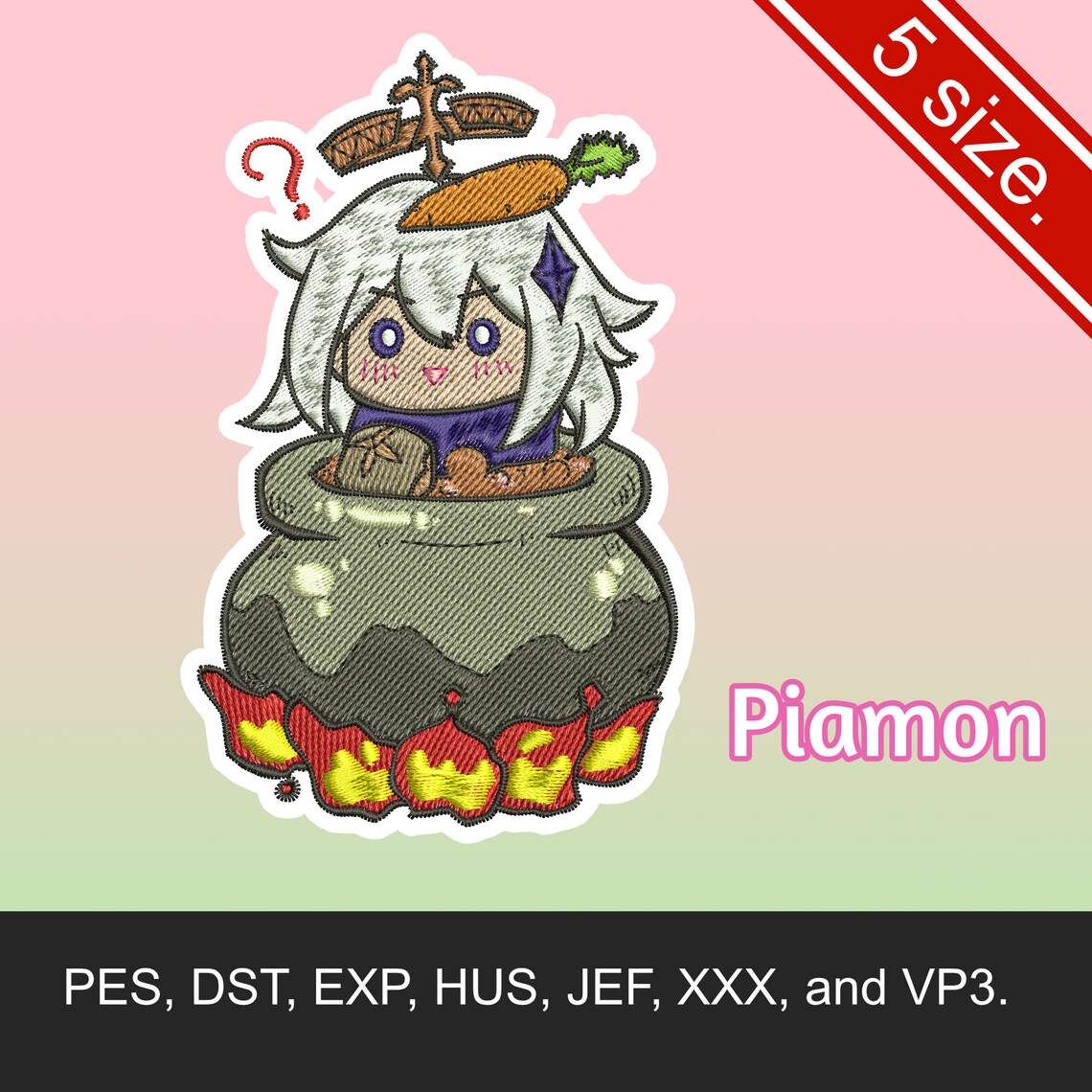 Embroidery Design Paimon Emergency Food genshin Impact | Etsy