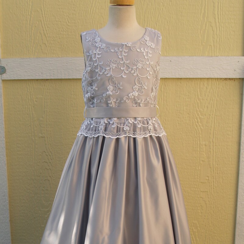 Silver Flower Girl Dress - Etsy