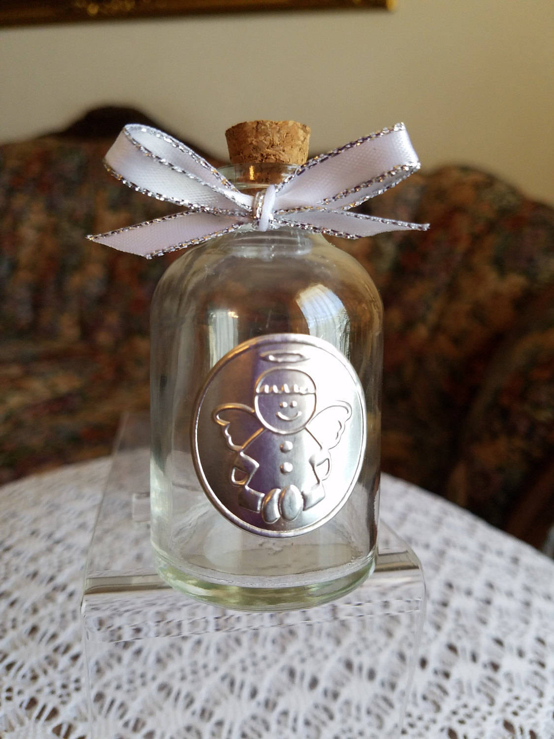 Communion or Baptism Party Favors Holy Water Bottles Silver Angels 6 ...