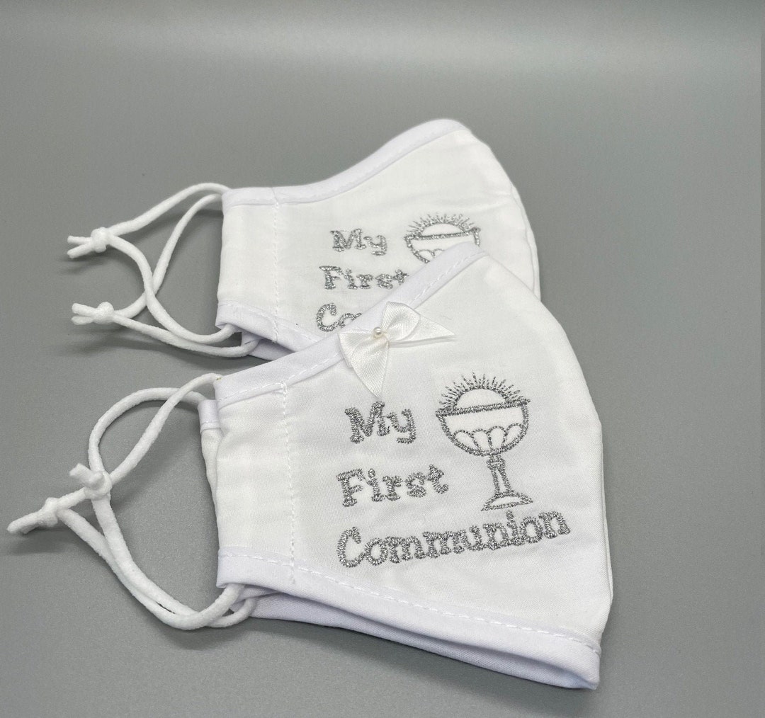 Communion Mask for Boys or Girls With My First Communion Embroidered ...