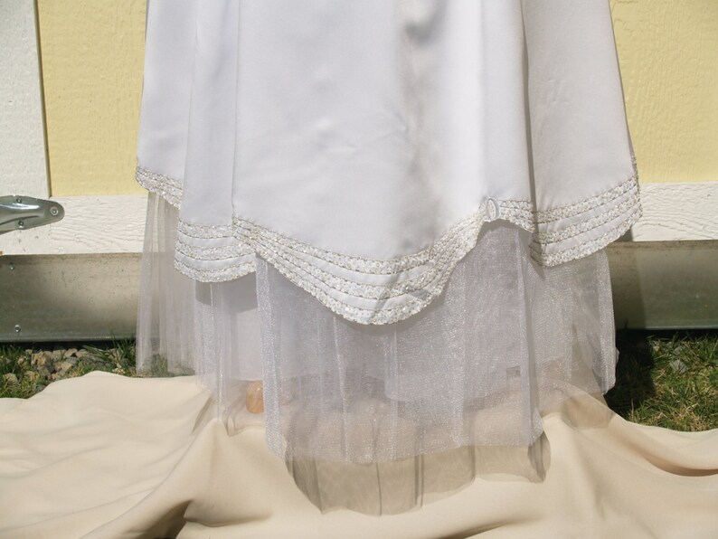 Girls Bling White Dress Size 12 Satin Tullesilver - Etsy
