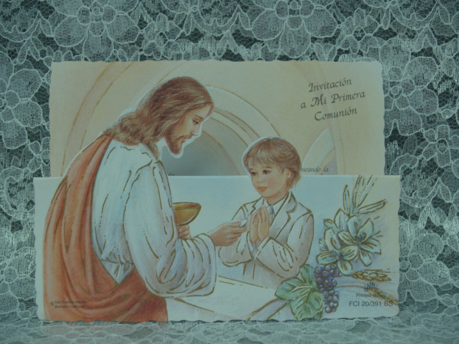 10 First Holy Communion Invitations Boys Fine Italian Paper, Blank ...