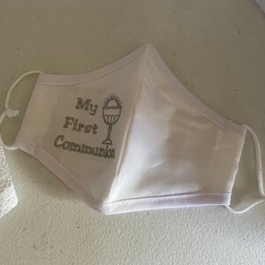 Communion Mask for Boys or Girls With My First Communion Embroidered ...