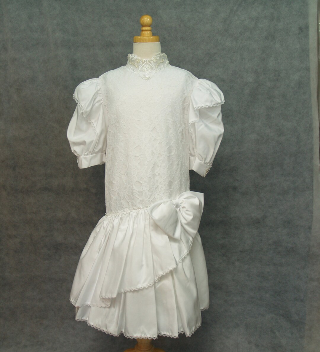 Vintage First Holy Communion Dress White Size 8 1/2 PLUS SIZE Girls ...