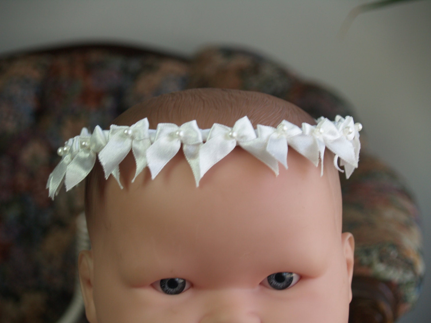 BAPTISM Christening Headpiece Preemie and Infant sizes WHITE | Etsy
