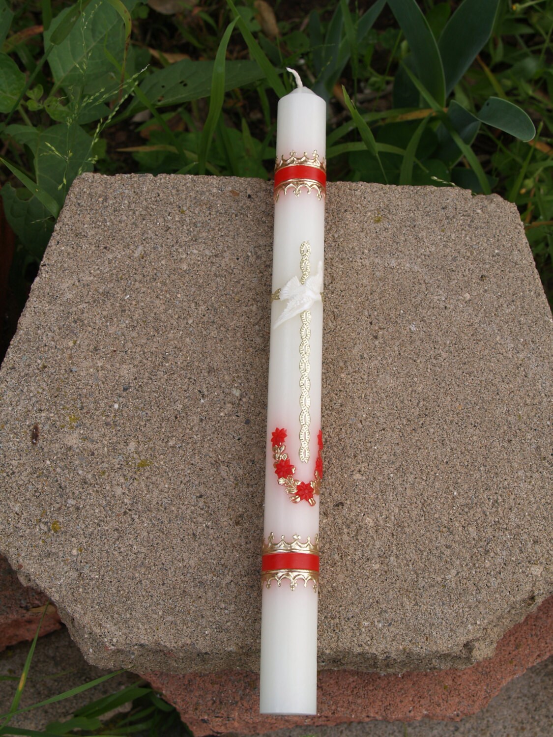 CONFIRMATION Red Candle White Gold Unique Details and Holy - Etsy
