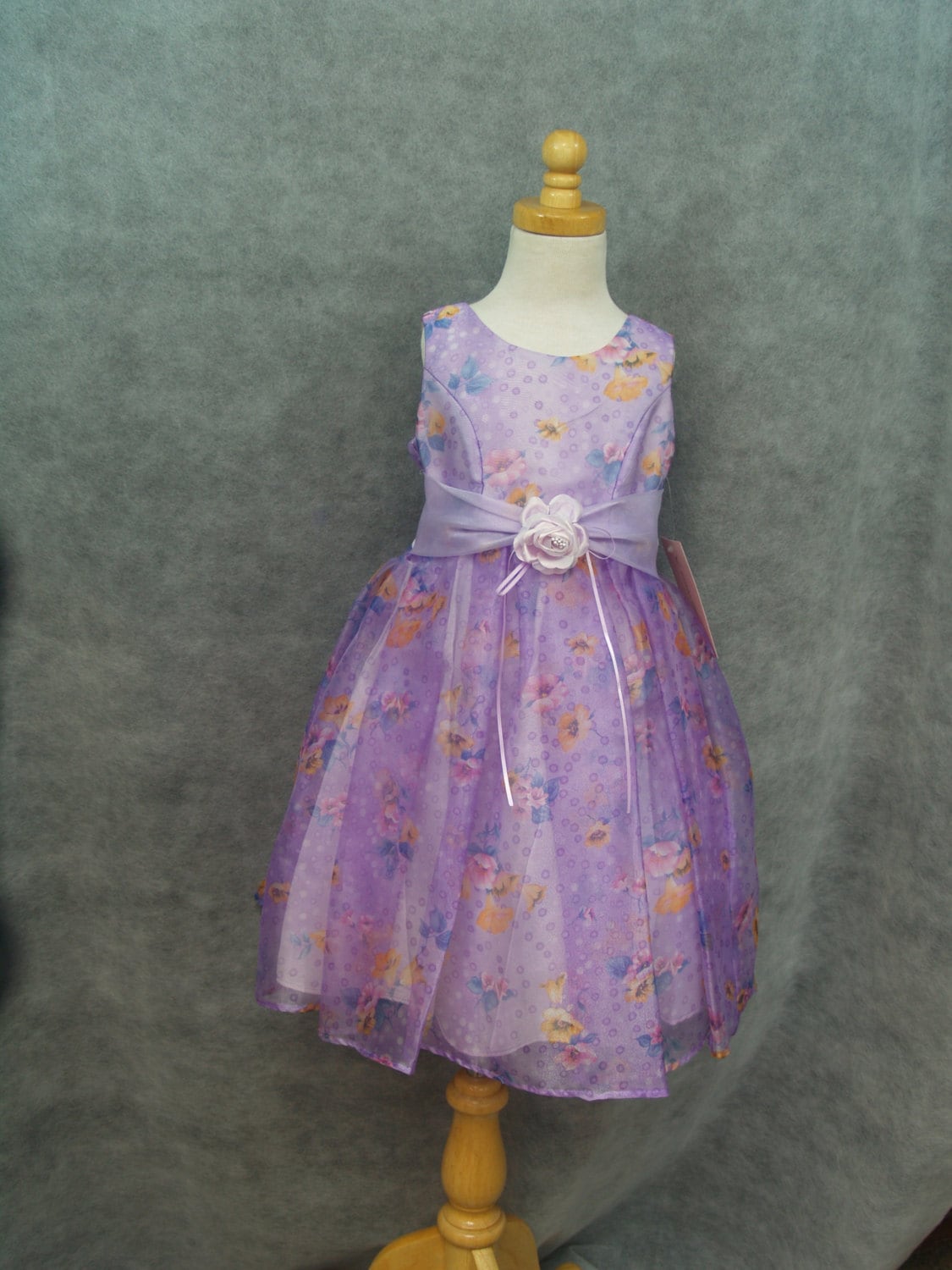 Girls Vintage Purple Floral Print Dress Size 4 Sleeveless | Etsy