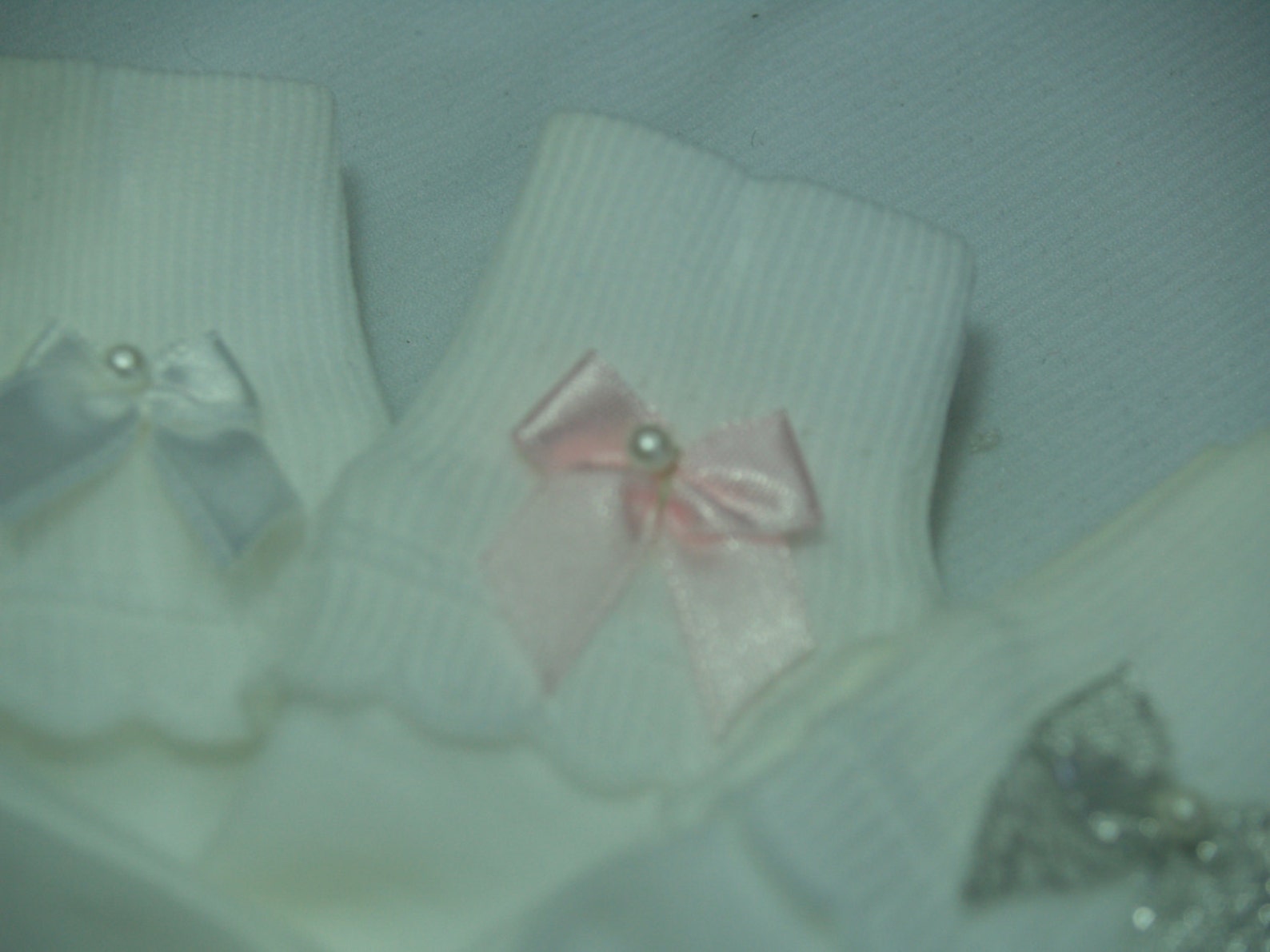 Infant Girls Fancy Cute Bow Baby Socks 3 Pairs, Silver Bow, Red, White ...