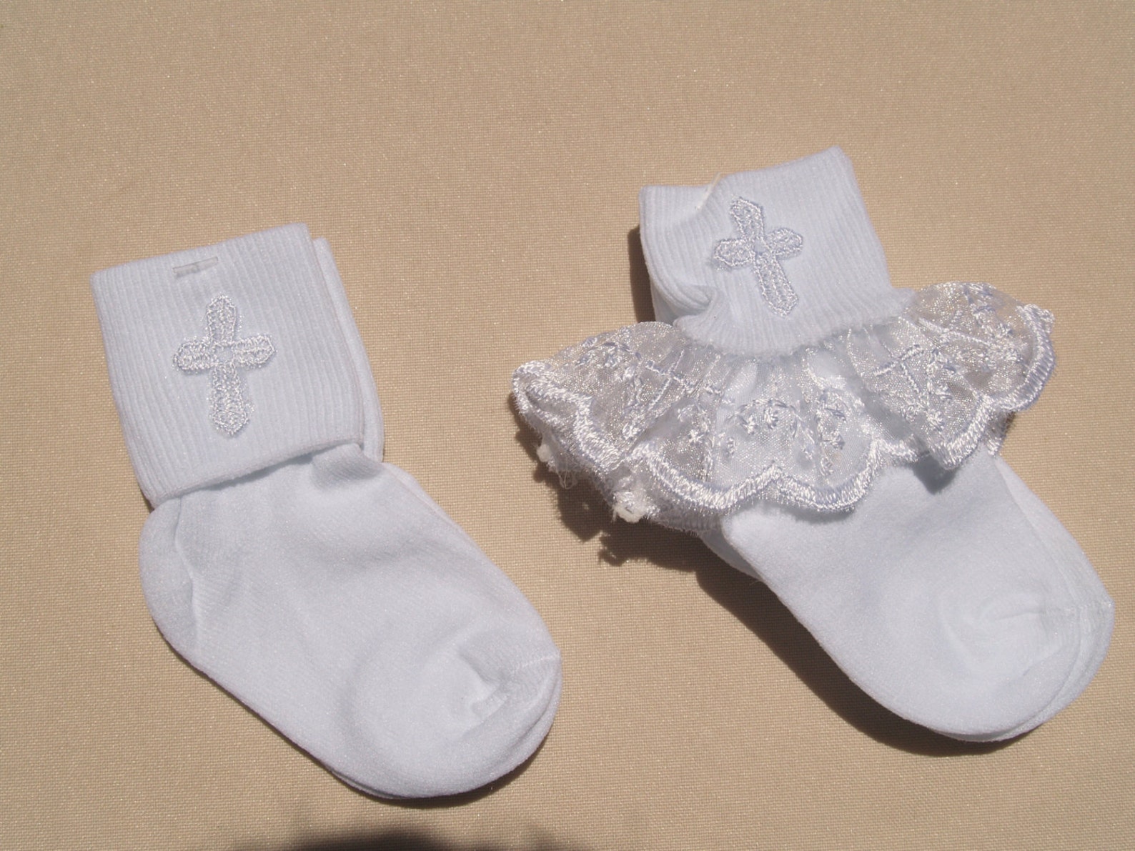 Boys White Nylon Embroidered Cross Socks Christening Wear | Etsy