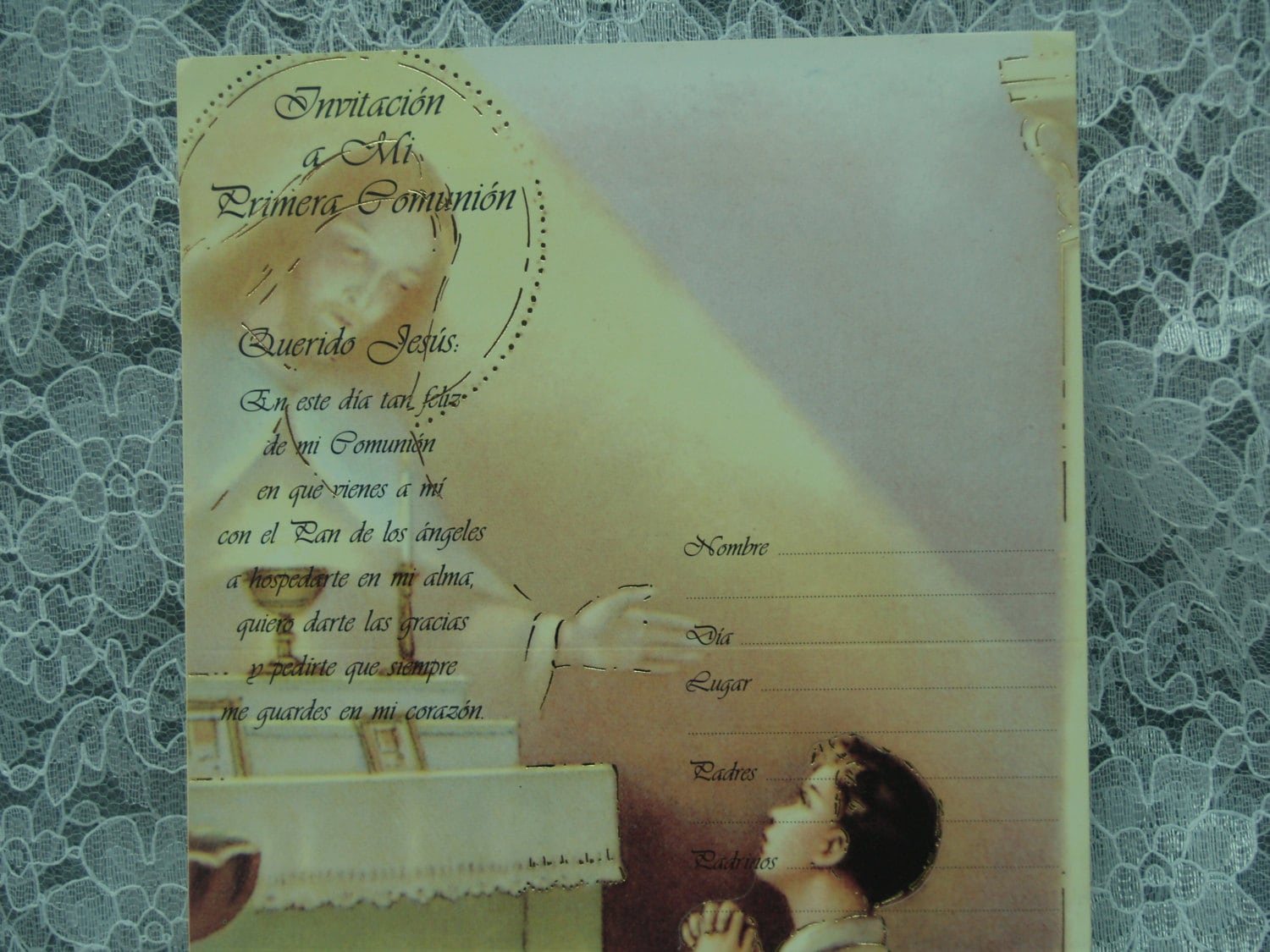 First Holy Communion Invitations Boy 10 Pieces Spanish W Envelopes # 07 ...