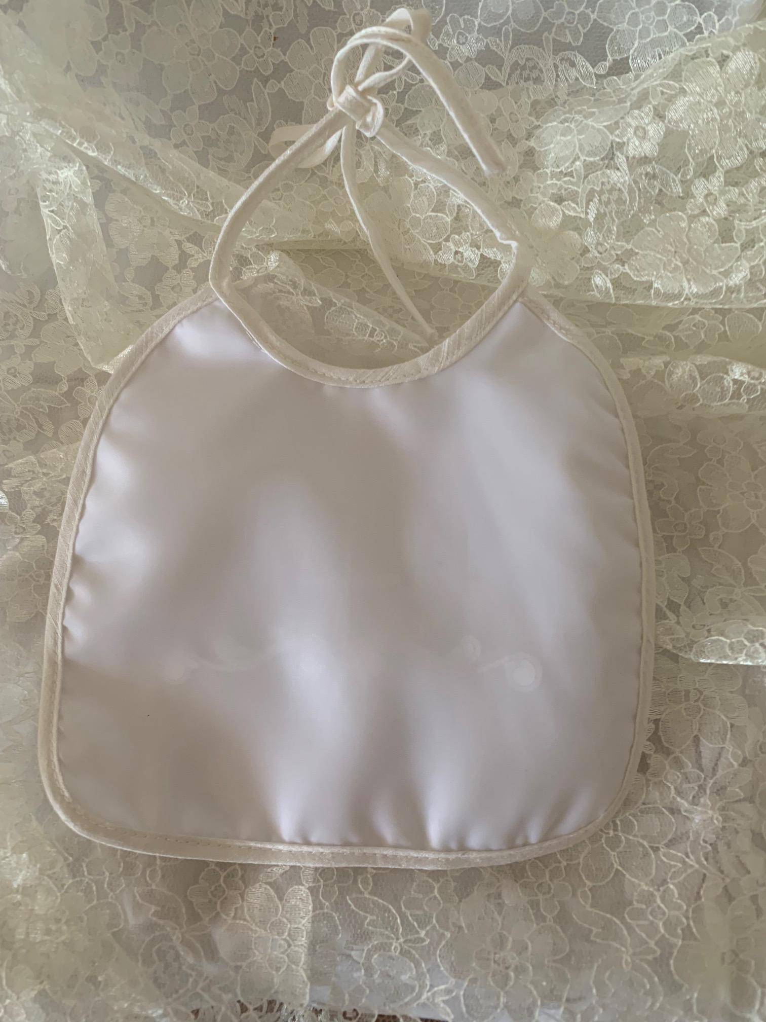 SILK Baptism Bib Off-white Cross Appliqué, Raw Silk off White, UNISEX ...