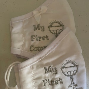 Communion Mask for Boys or Girls With My First Communion Embroidered ...
