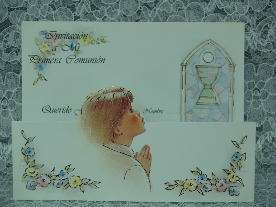 11 1st Holy Communion Invitations in Spanish for Boys, Fine Italian ...