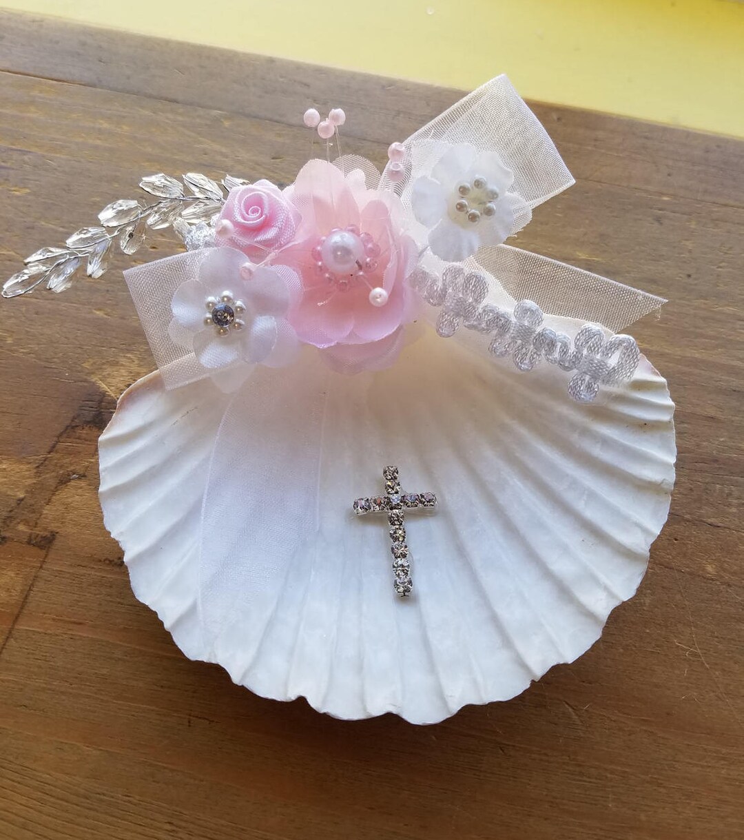 Baptism Shell for Ceremony White or Ivory Handmade, Christening ...