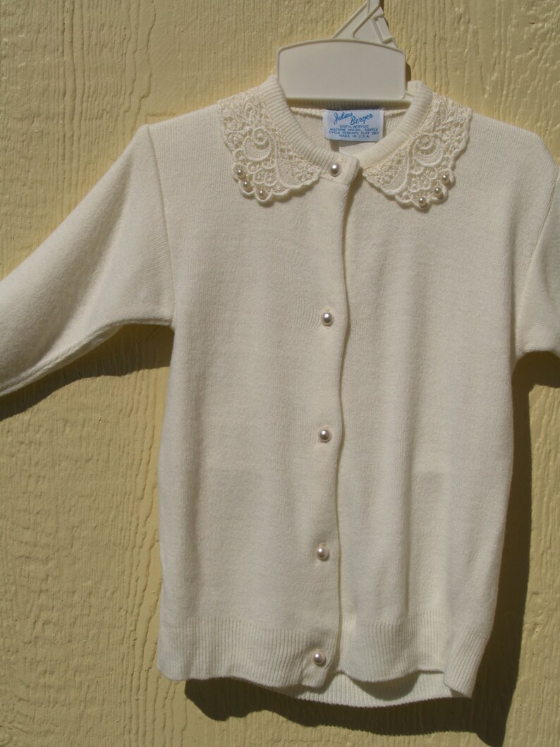 Sweater Girls IVORY Vintage W Pearl Buttons & Venice Lace - Etsy
