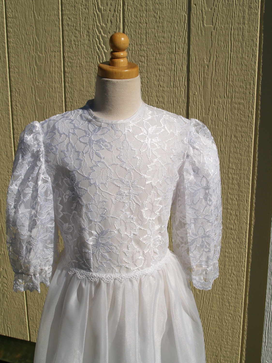 Lace Bodice VINTAGE First Communion Dress Short Style Size 12, Short 3/ ...