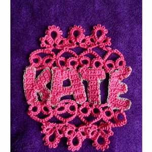 Crocheted Name Art, Tatting and Crochet, Personalised Gift, Kate, Gift ...