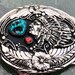 Vtg Native American Navajo Squash Blossom Belt Buckle- Warrior, Coral ...