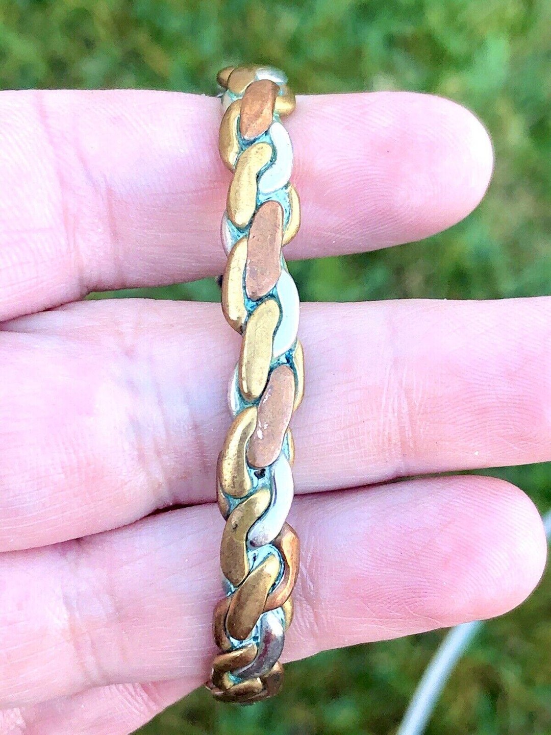 SERGIO LUB Braided Twisted Healing Copper Sailor Open Cuff Bracelet 18 ...