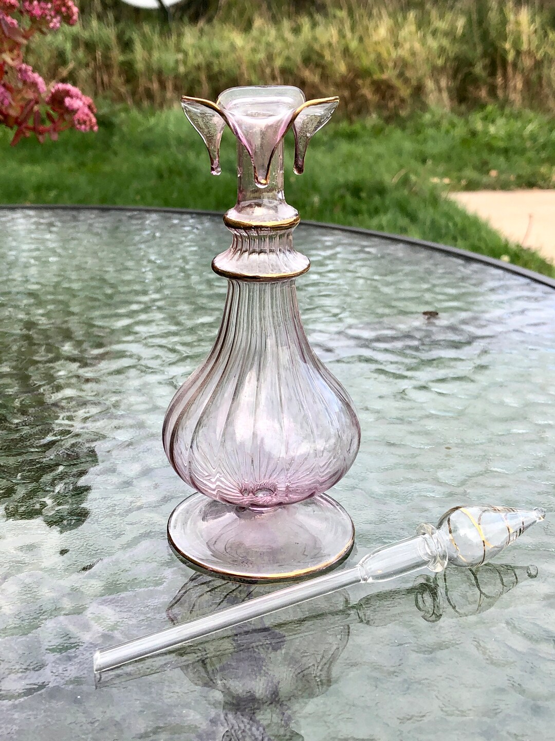 Egyptian Pink Hand-blown Perfume Bottle Atomizer With Glass Dabber ...