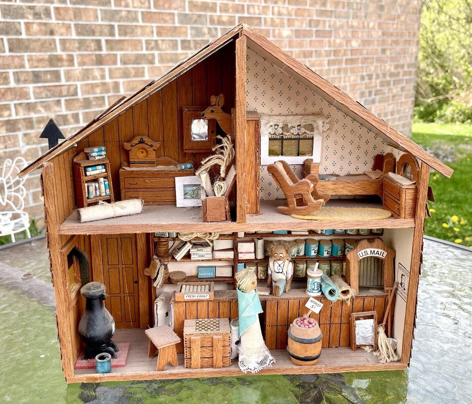 3D Diorama Dollhouse General Store Post Office Wooden Shelf Wall Art ...