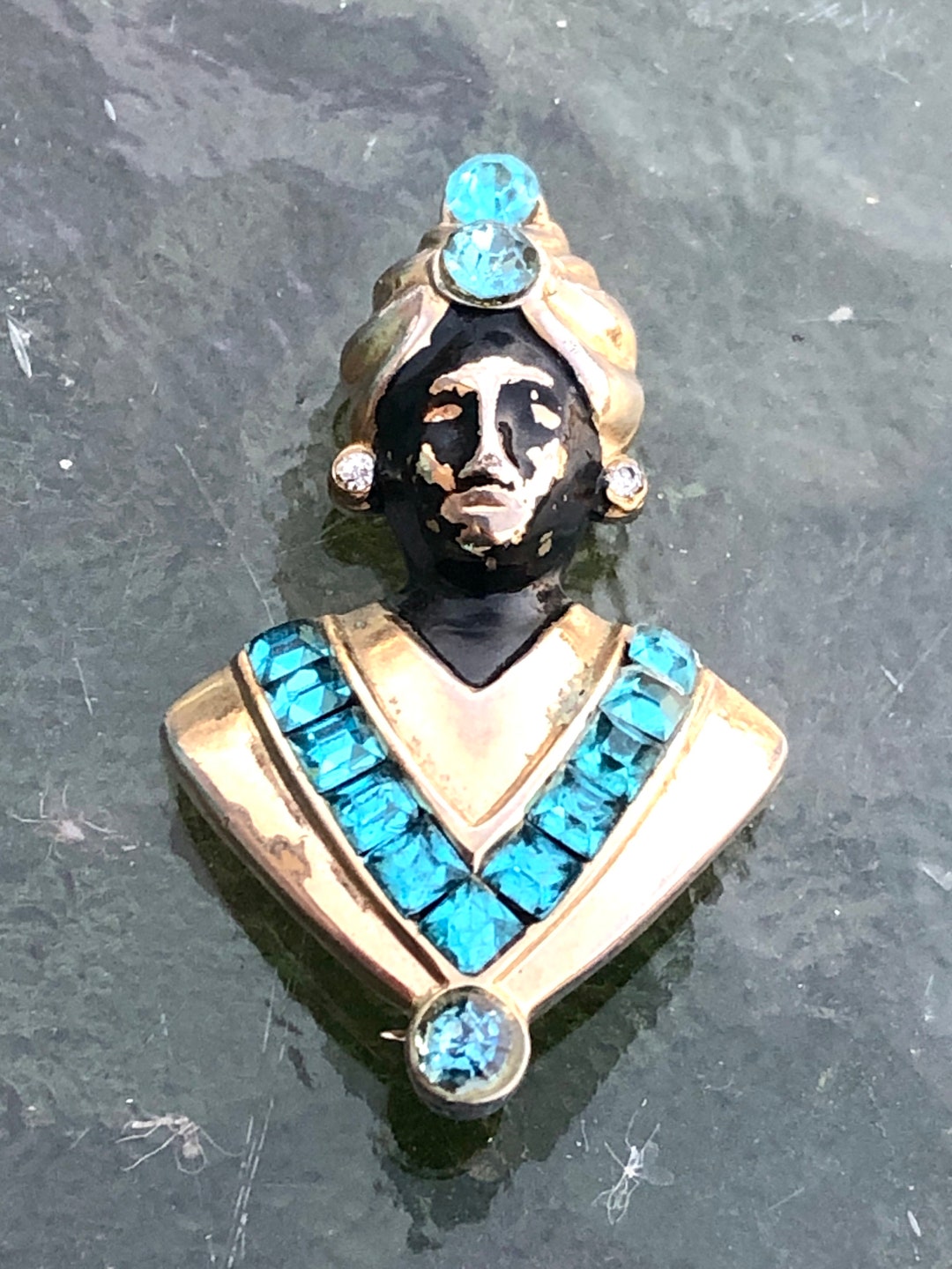 Vtg Rare Blackamoor Invisible Set Double Struck Hallmark Error Blue