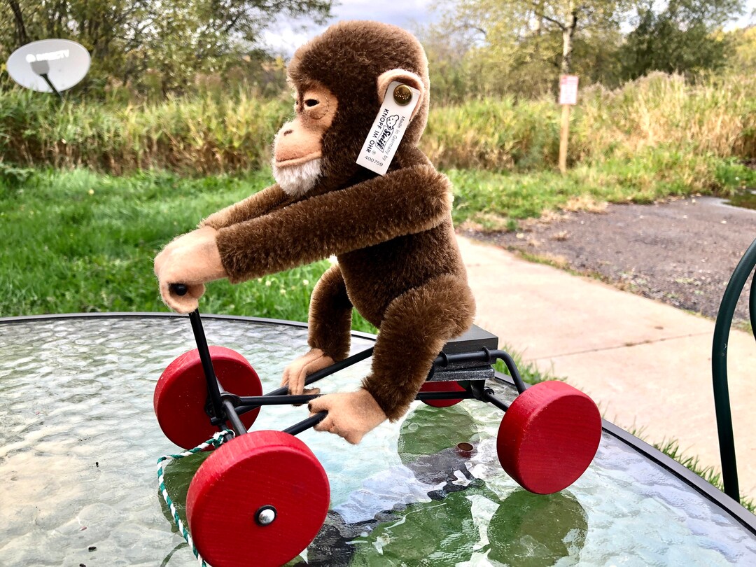 Vtg Steiff Record Peter Monkey Pull Toy Mohair- NOS in Box! HTF Made in ...