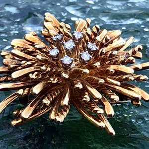 Rare 18K Tiffany & Co Schuler Anemone Diamond Pendant Enhancer Brooch ...