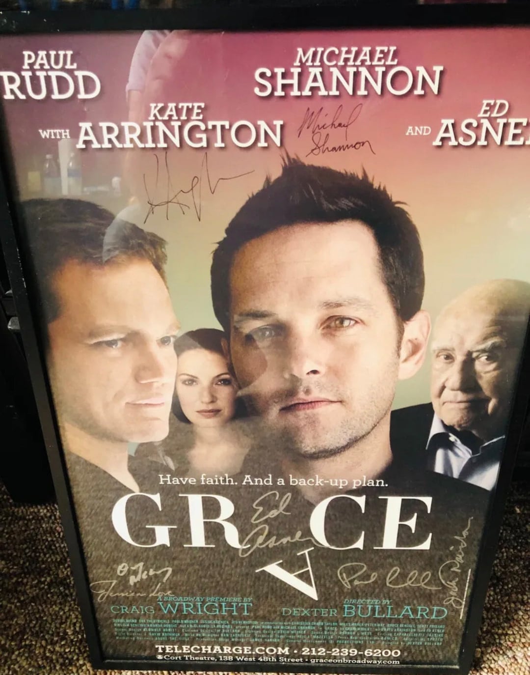 Grace - Broadway Musical Paul Rudd Ed Asner Poster - Cast Signed ...