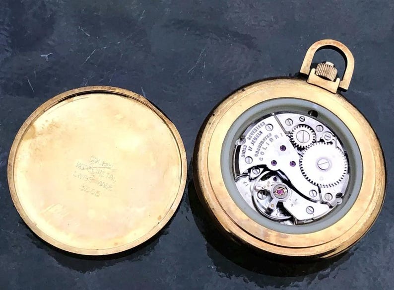 Vtg Colibri Incabloc Goldtone Mechanical Pocket Watch- Doctor Estate ...
