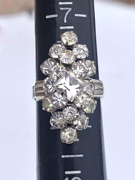 Vintage MCM Pat Pend Diamond Shape Glass Rhinestone S… - Gem