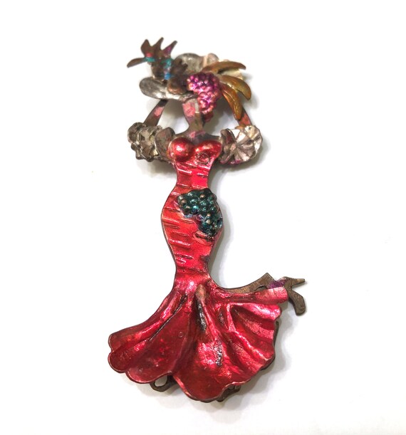 Catherine Butler Carmen Miranda Dancer Handmade Pin- … - Gem