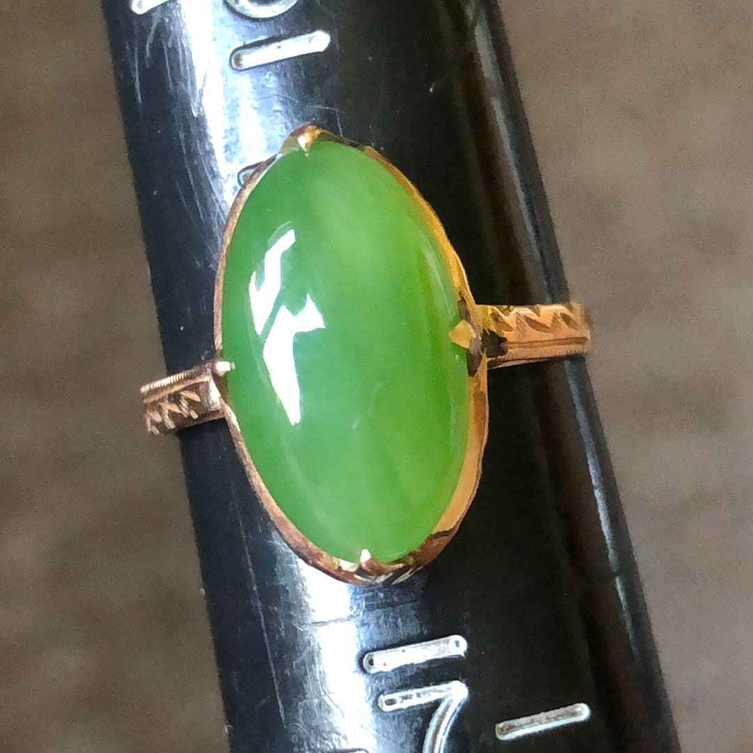 Superb Antique Russian 18k Rose Gold Apple Green Jade Jadeite - Etsy