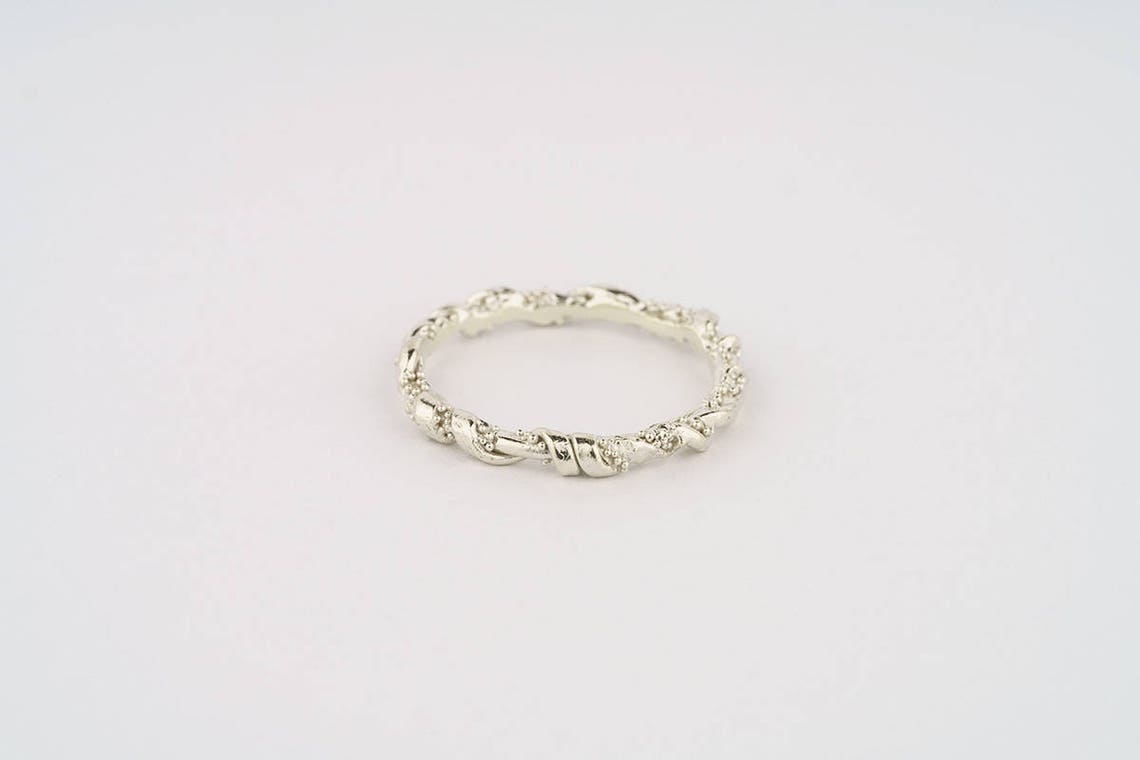 Woven Grass Wedding Ring - Etsy UK