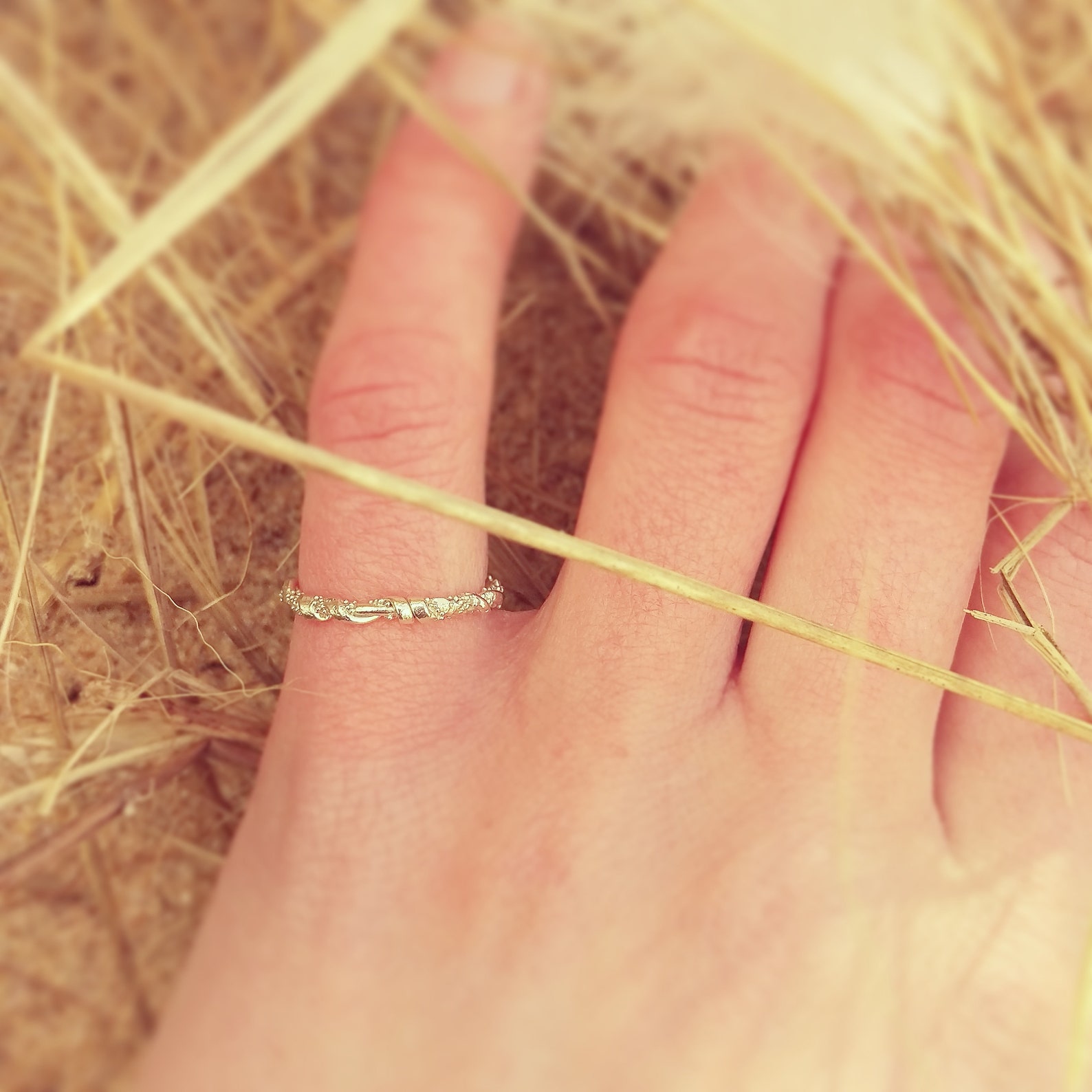 Woven Grass Wedding Ring - Etsy UK