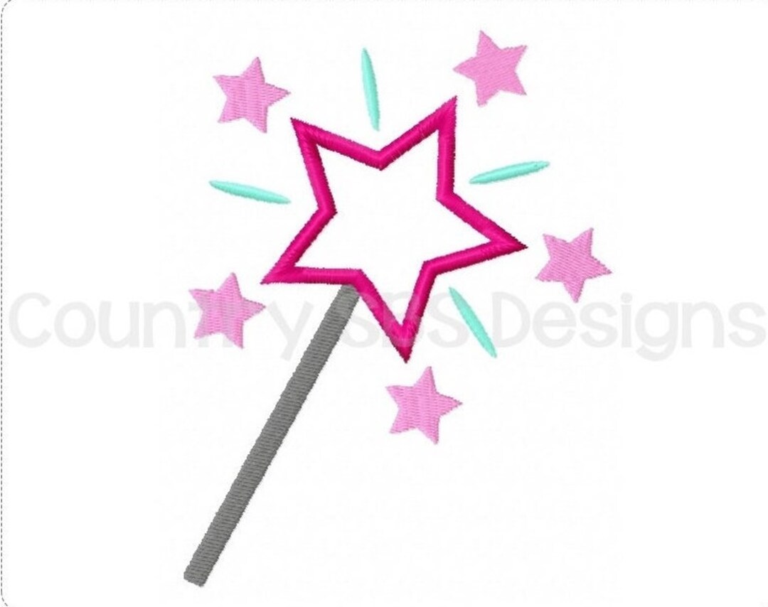 Princess Wand Embroidery Design -INSTANT DOWNLOAD- - Etsy