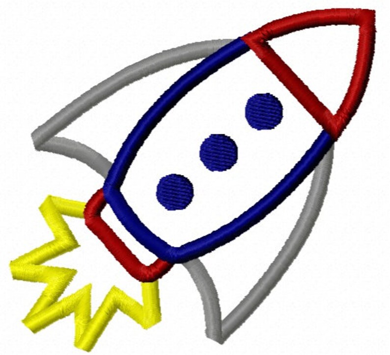 Rocketship Applique Embroidery Design INSTANT DOWNLOAD - Etsy