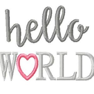 Hello World Embroidery Design 4x4 -INSTANT DOWNLOAD- - Etsy