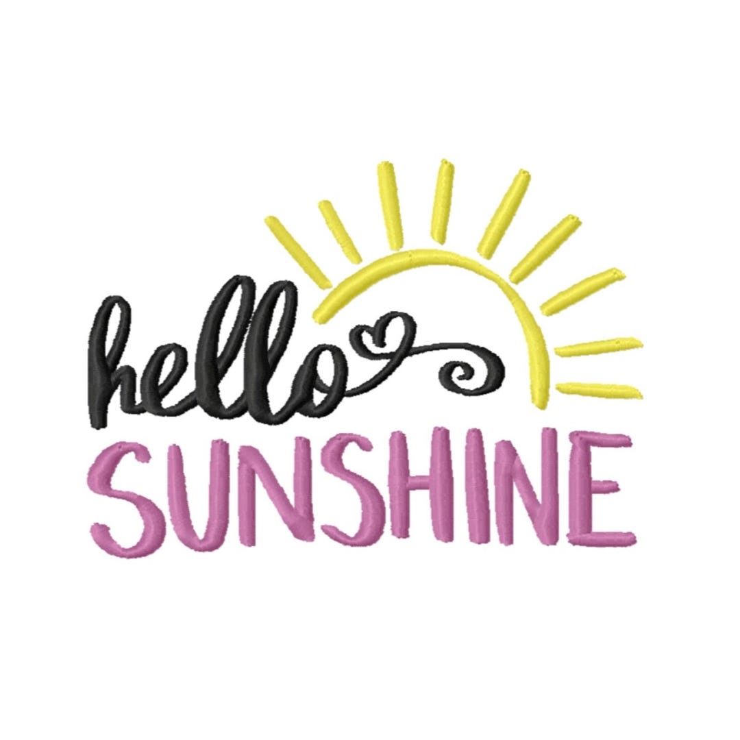 Hello Sunshine Embroidery Design -INSTANT DOWNLOAD- - Etsy