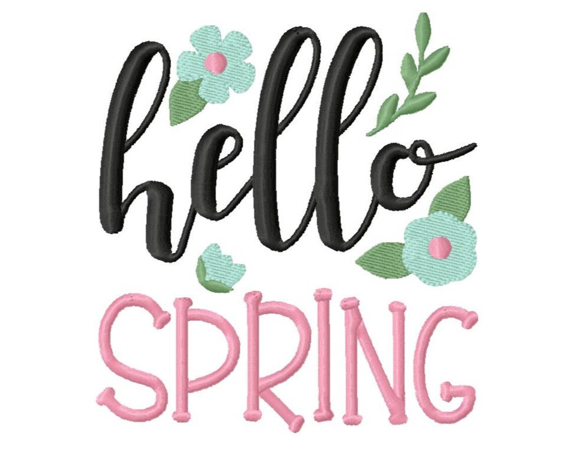 Hello Spring Embroidery Design INSTANT DOWNLOAD - Etsy