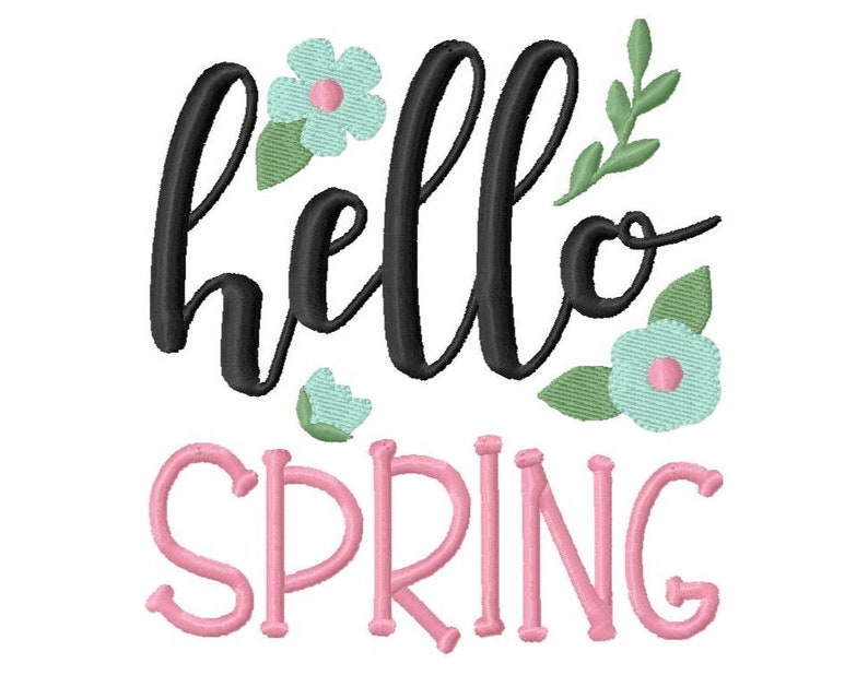 Hello Spring Embroidery Design INSTANT DOWNLOAD - Etsy