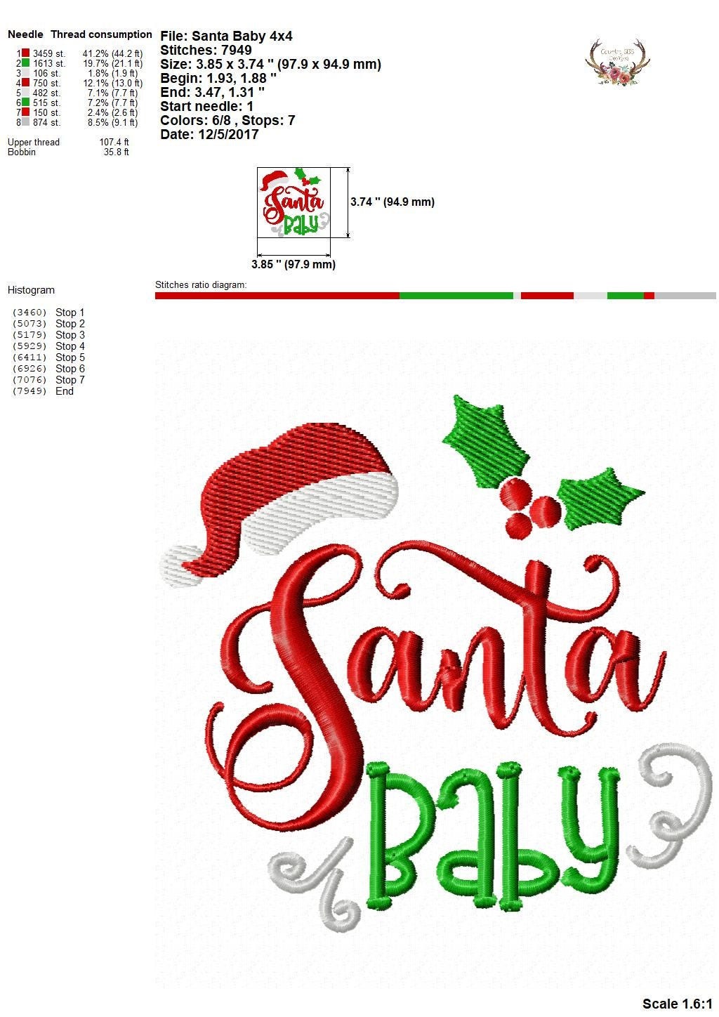 Santa Baby - Christmas Embroidery Design -INSTANT DOWNLOAD- - Etsy