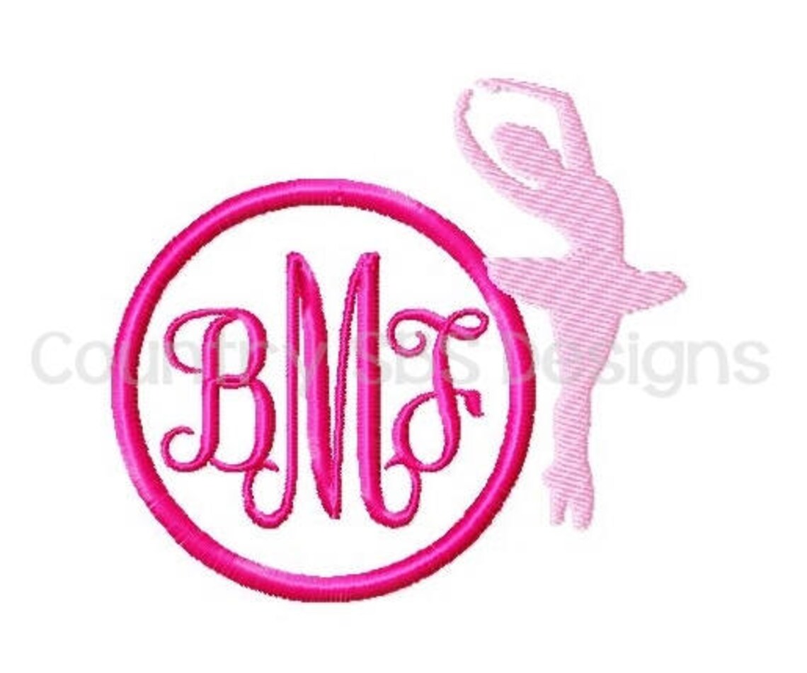 Ballerina Monogram Frame Embroidery Design 4x4 -INSTANT DOWNLOAD- - Etsy
