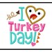 I Love Turkey Day Applique Embroidery Design -INSTANT DOWNLOAD ...