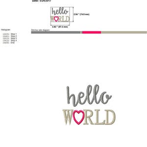 Hello World Embroidery Design 4x4 -INSTANT DOWNLOAD- - Etsy