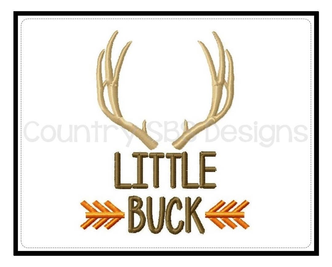 Little Buck Antlers and Arrows Custom Embroidery Design -INSTANT ...