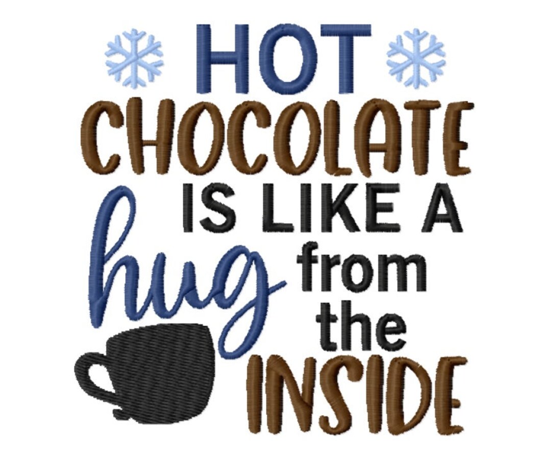 Hot Chocolate Embroidery Design 5x7-instant DOWNLOAD- - Etsy