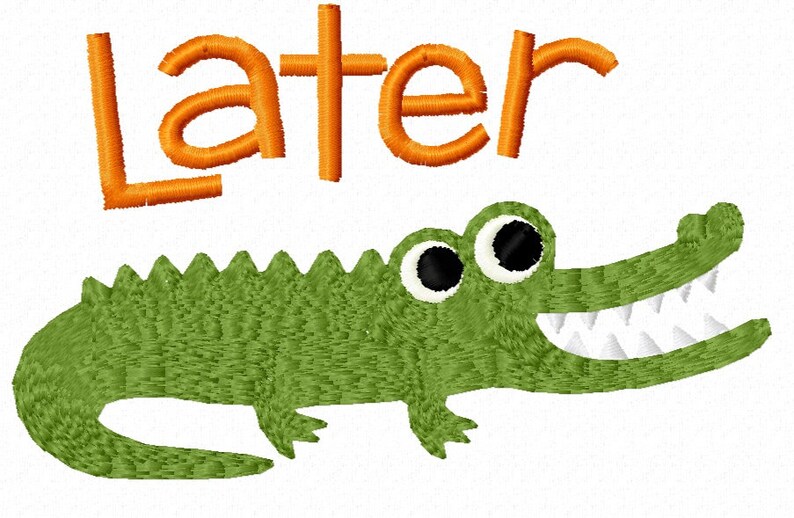 Later Gator Textured Sketch Embroidery Design 4x4 - Etsy