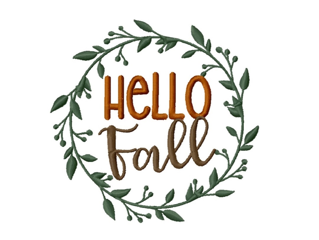 Hello Fall Embroidery Design INSTANT DOWNLOAD Fall Embroidery Design ...