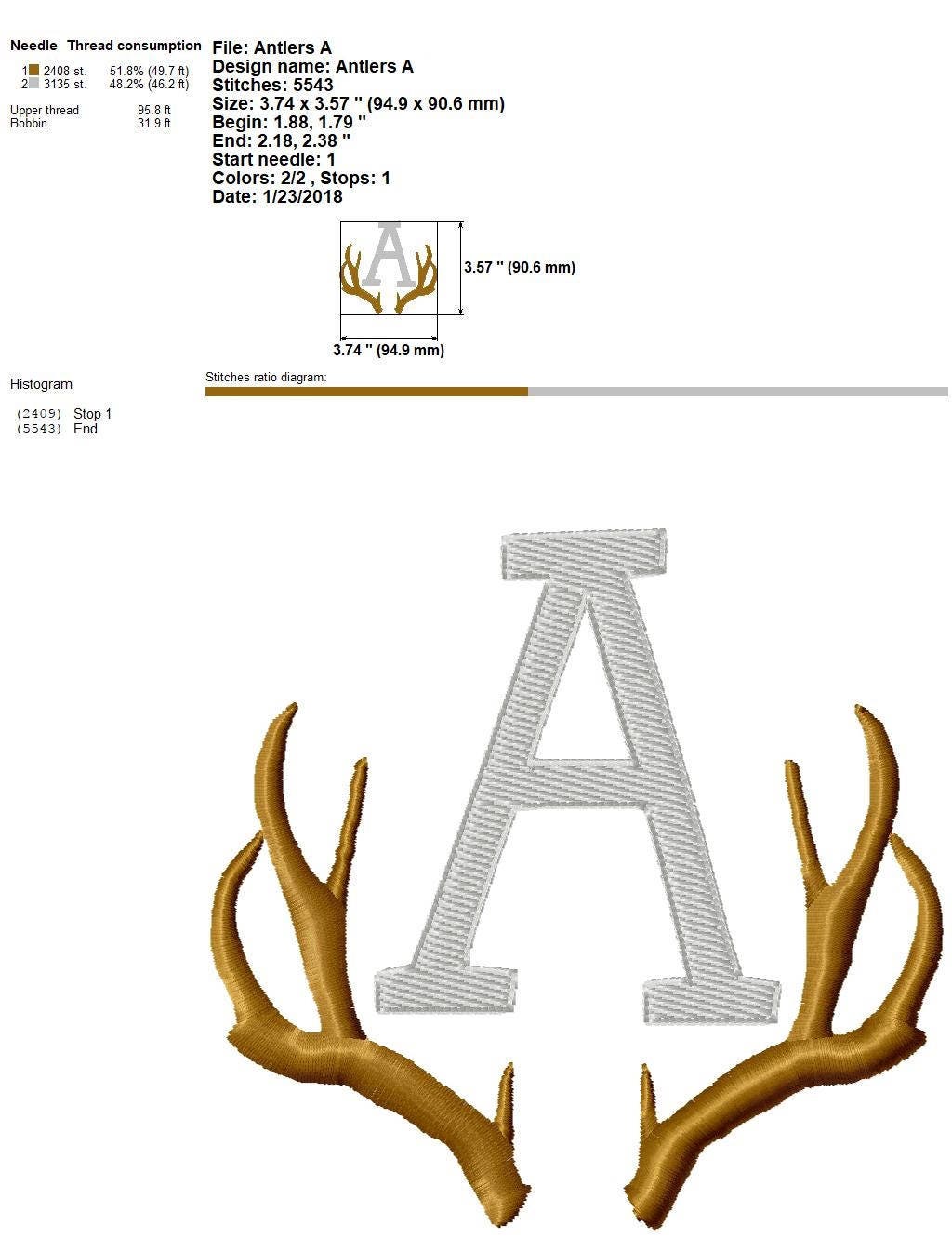 Antlers Alphabet Font Embroidery Design 4x4 INSTANT | Etsy